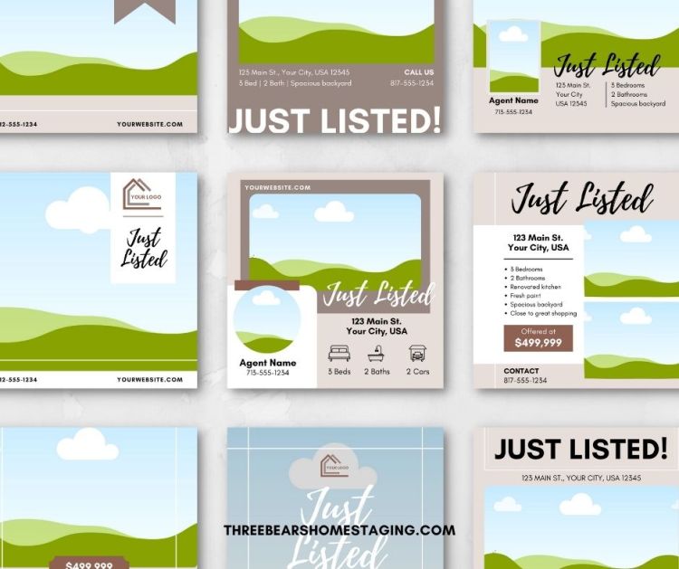 Just Listed Social Media Posts | Canva Template