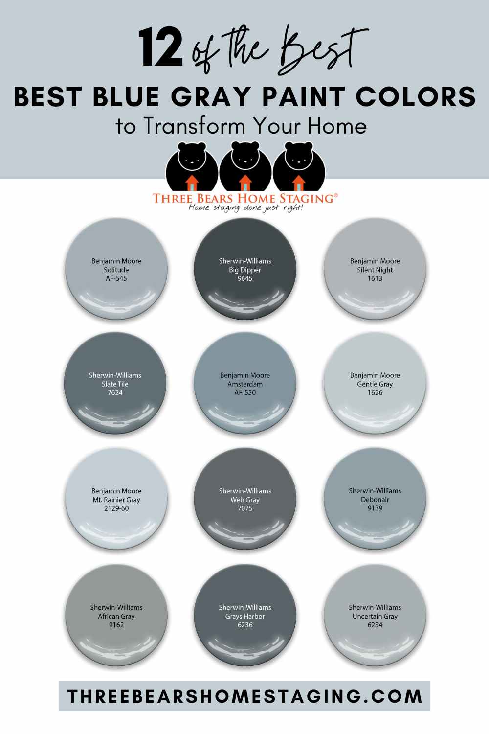 12 of the Best Blue Gray Paint Colors to Transform Your Home | Three ...
