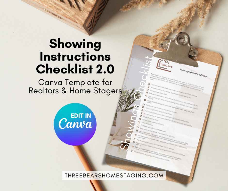Showing Instructions Checklist 2.0 | Canva Template | Three Bears Home ...
